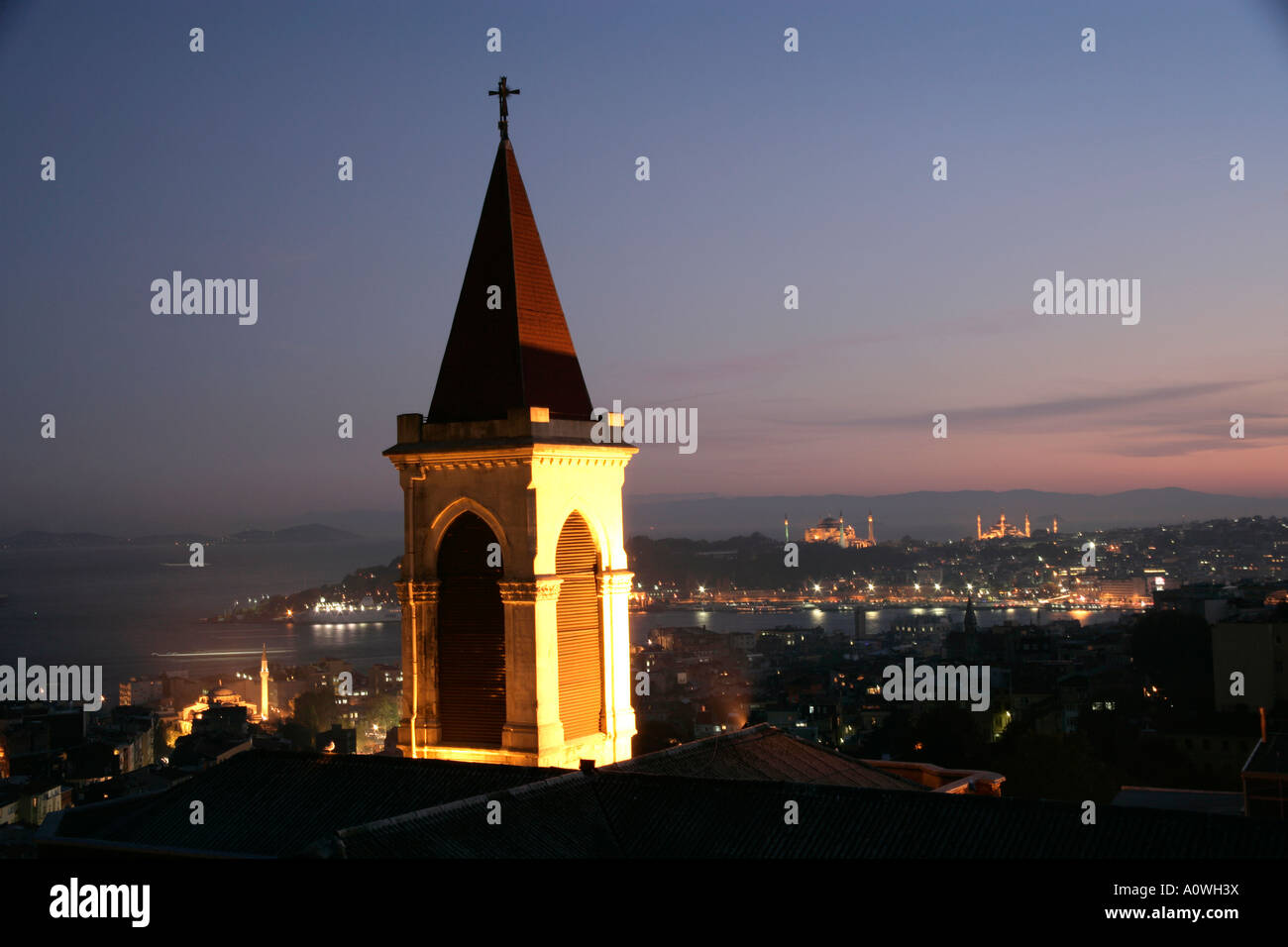 VIEW OVER SAINT ANTHONY'S CATHOLIC CHURCH, ISTANBUL, TURKEY Stock Photo ...