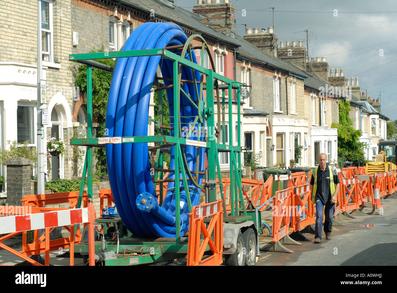 Replacement of water pipes on a residential street in Cambridge Stock ...