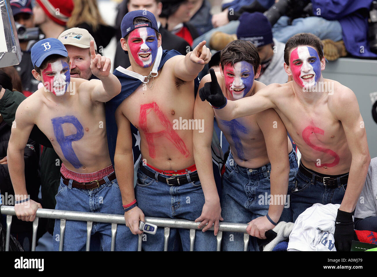 New England Patriots sports fan celebration Stock Photo - Alamy