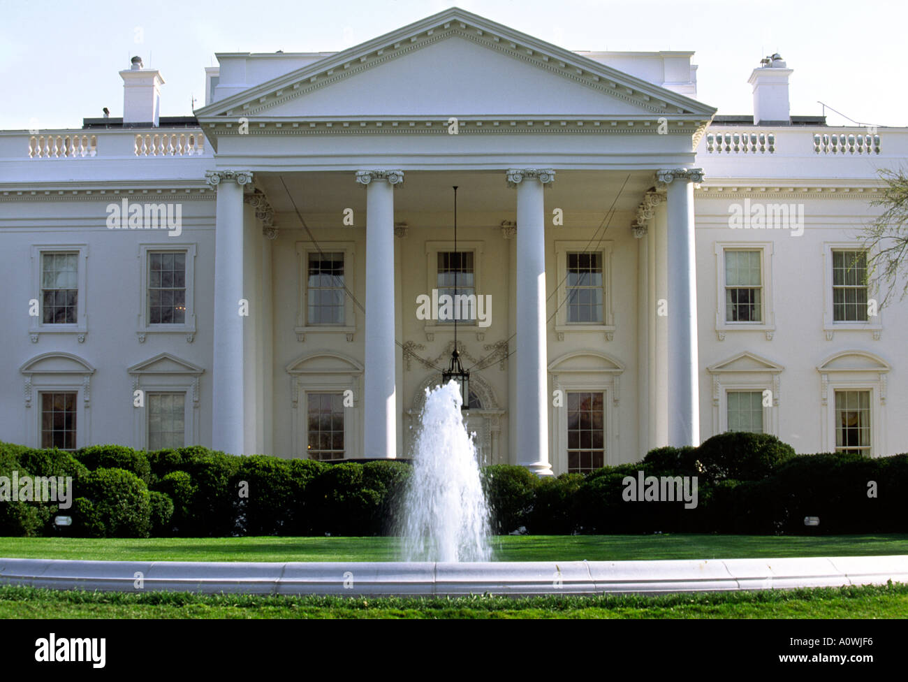 The White House Pennsylvania Avenue entrance north facade Stock Photo ...
