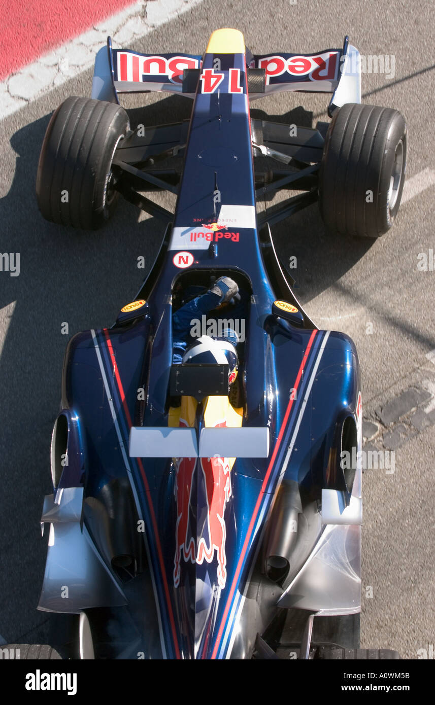 Driver David Coulthard from Scottland in his Red Bull racing car at the ...