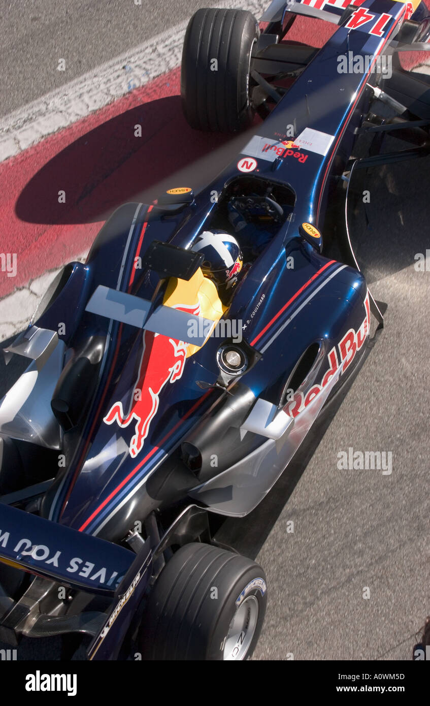 Driver David Coulthard from Scottland in his Red Bull racing car at the ...