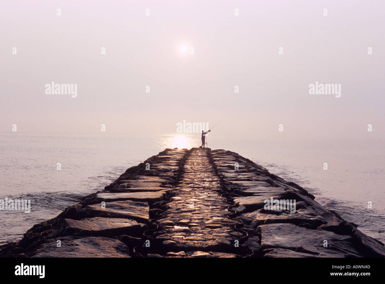 Man Fishing Block Island Rhode Island Stock Photo - Alamy
