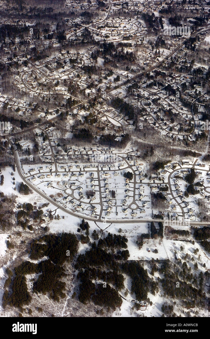 Aerial photo of a Connecticut neighborhood from air urban sprawl Stock ...