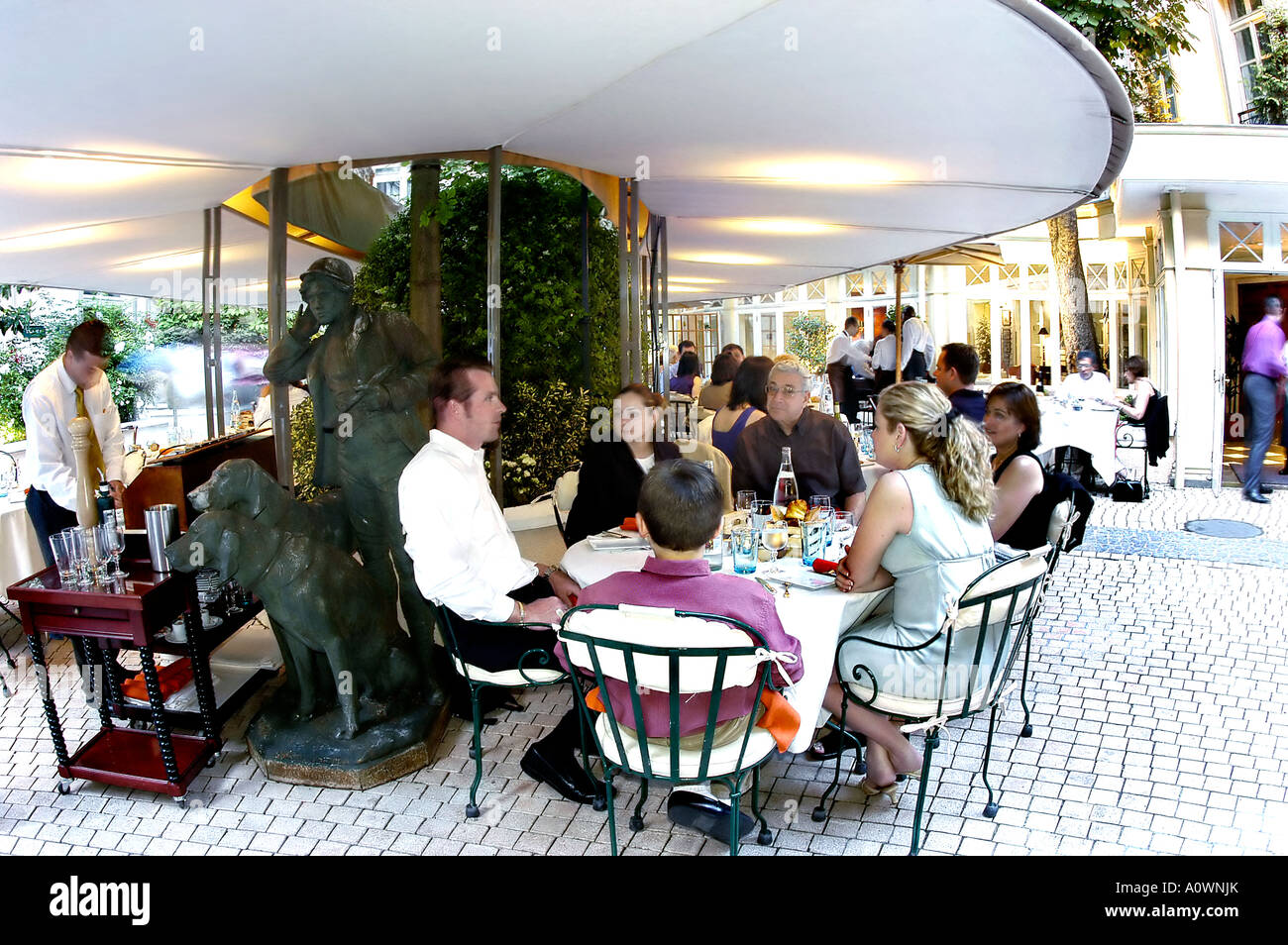 PARIS France, middle class family at the restauran (M.R.) Dining ...