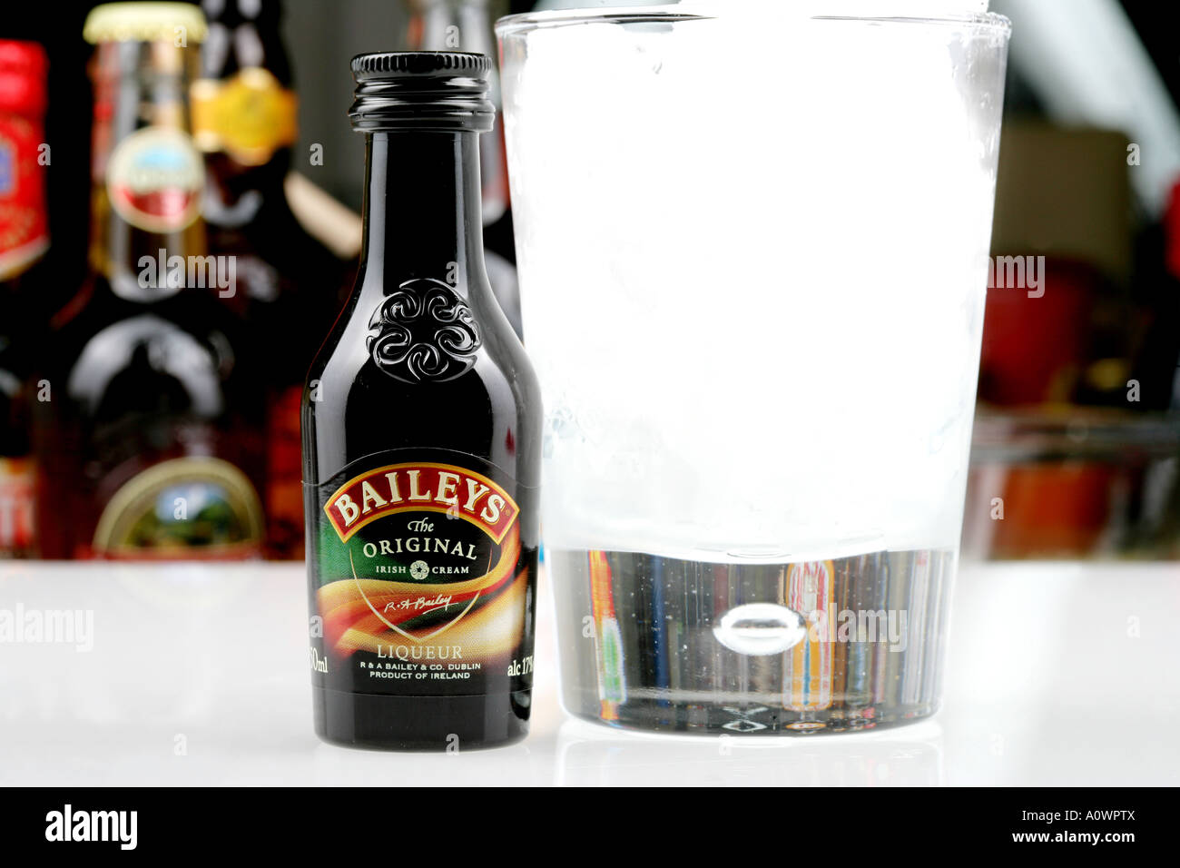 Cream Liqueur on the Bar Stock Photo - Alamy