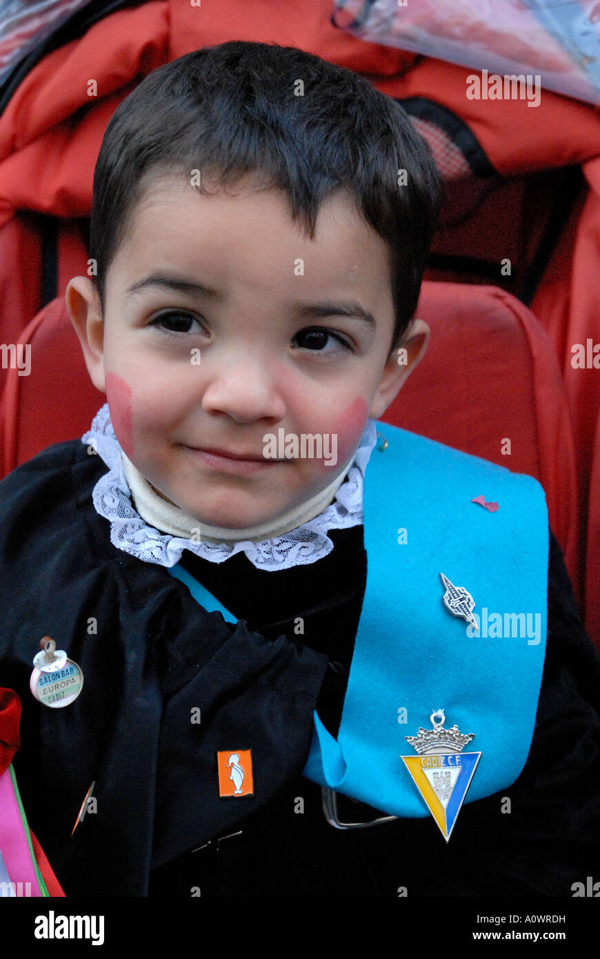 Cadiz Carnival - little boy in traditional Spanish fancy dress Stock ...