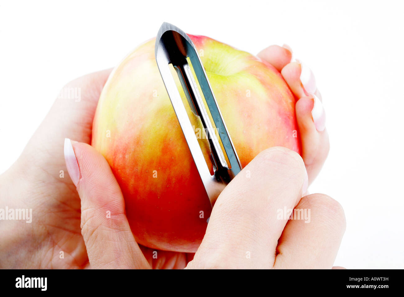 Woman hands peeled apple hi-res stock photography and images - Alamy