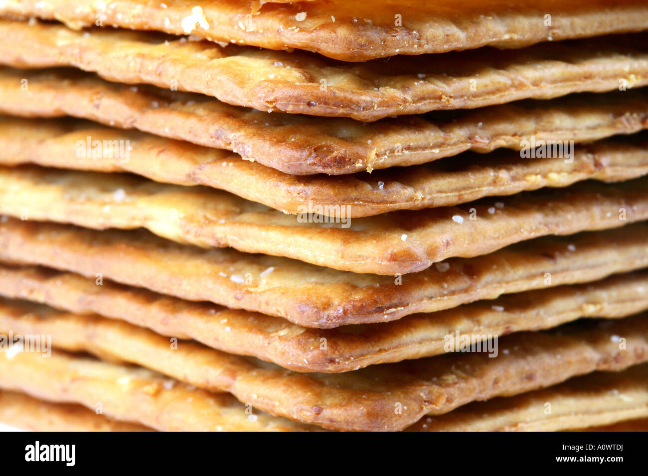 Fresh Dry Crispy Square Thin Dessert Cream Crackers Isolated On White ...