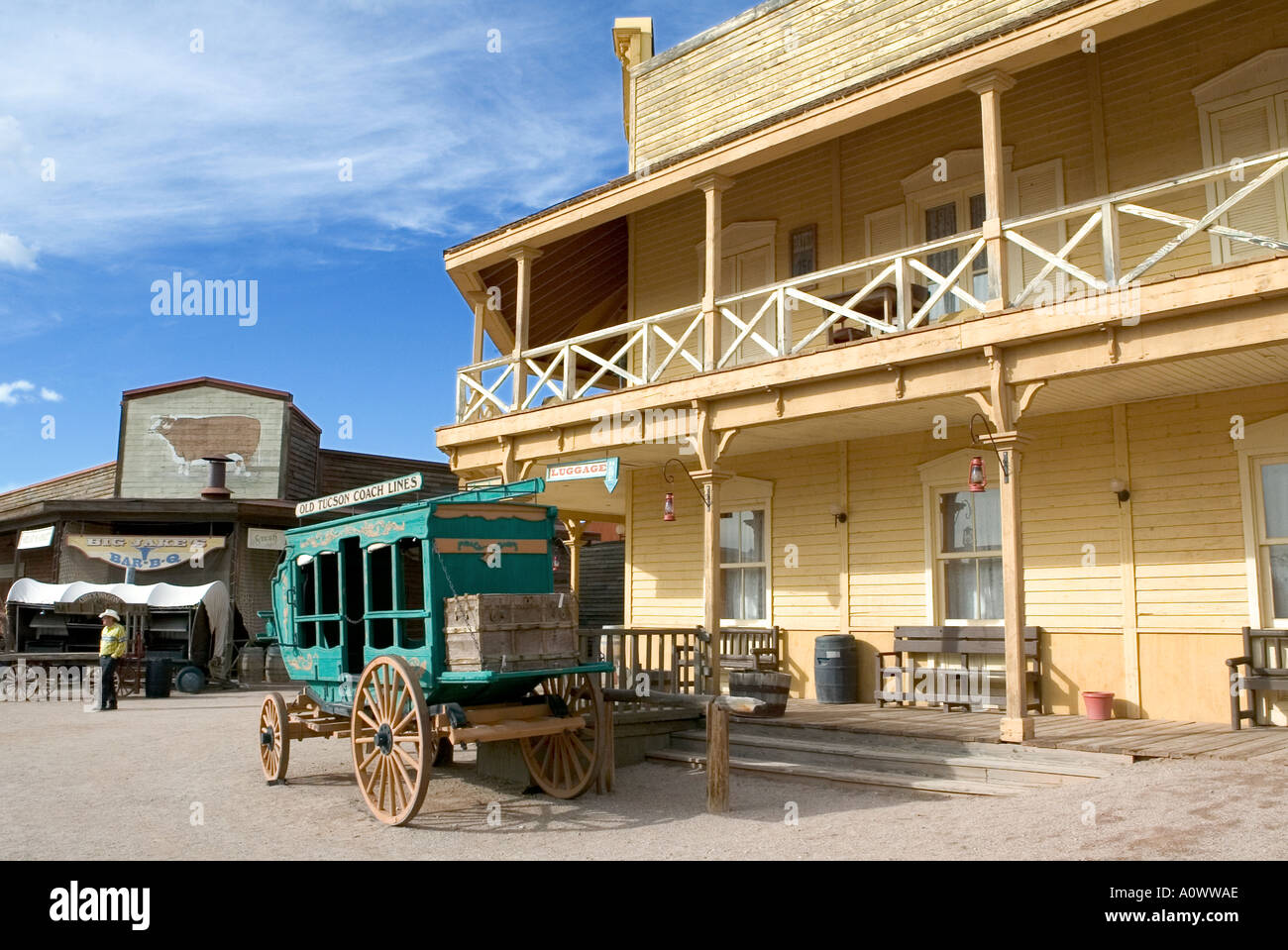 The Grand Palace Hotel Saloon and stage coach at Tucson Studios Stock ...