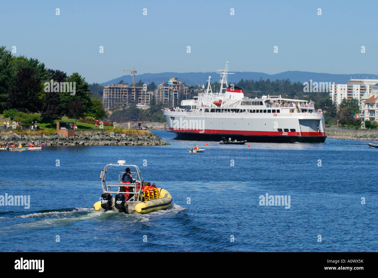 The daily Coho ferry leaving Victoria British Columbia Canada harbour ...