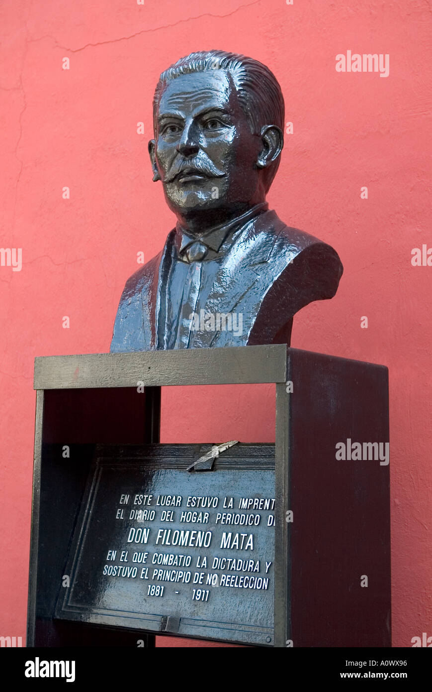 Bust of Don Filomeno Mata in Mexico City Stock Photo - Alamy