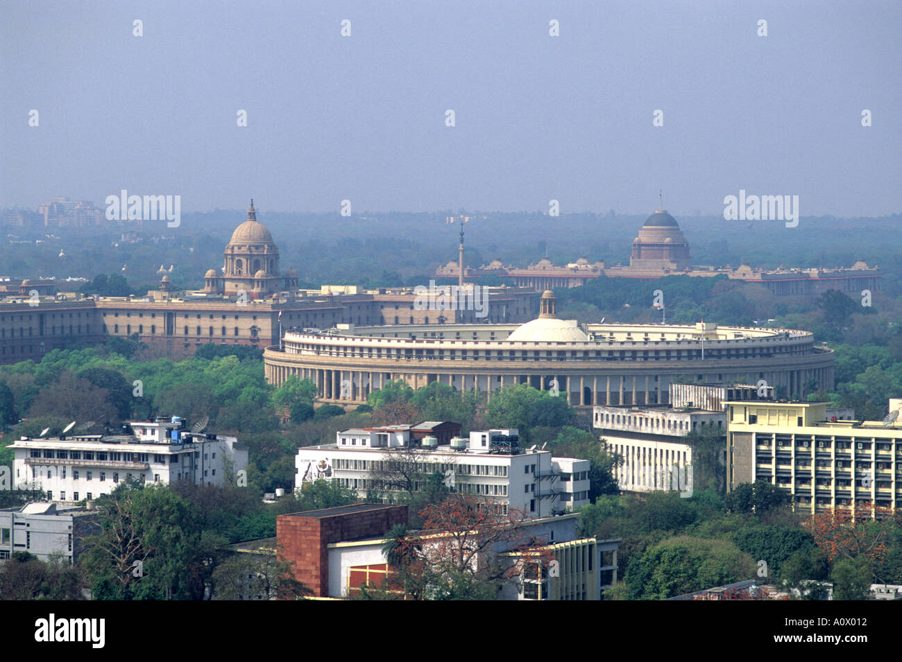 Government complex in New Delhi India Round building is the parliament ...