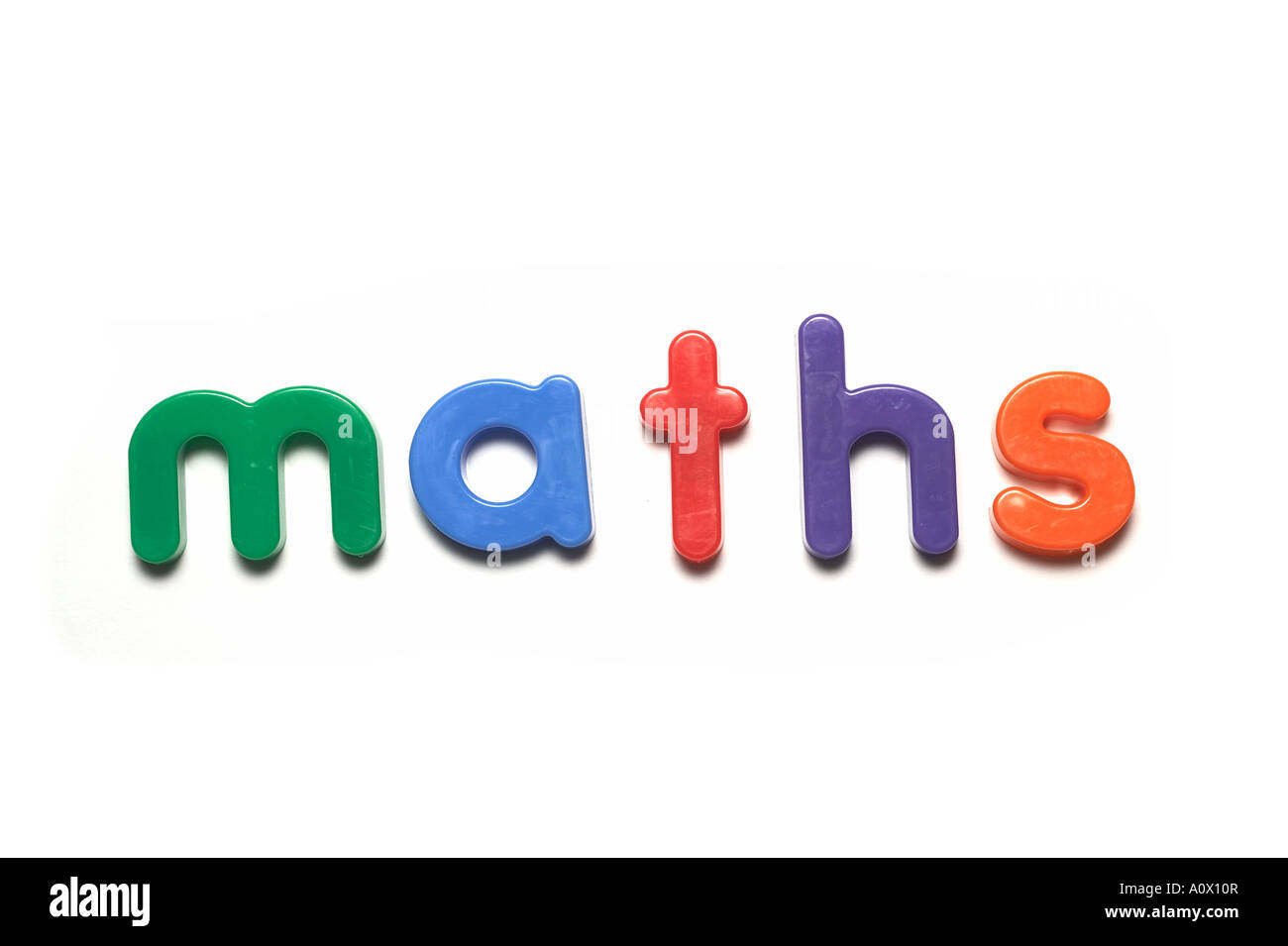 alphabet fridge magnets spelling maths,words Stock Photo - Alamy