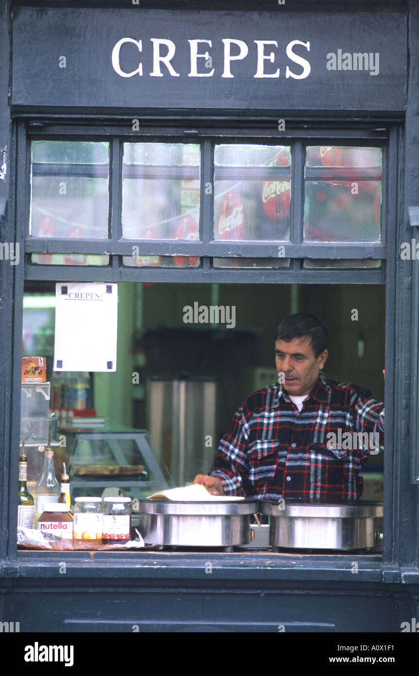 Crepes vendor in Montmartre Paris France Stock Photo - Alamy