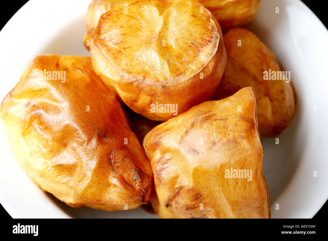 A Dish Or bowl Of Freshly Cooked Roast Potatoes Ready To Eat With No ...
