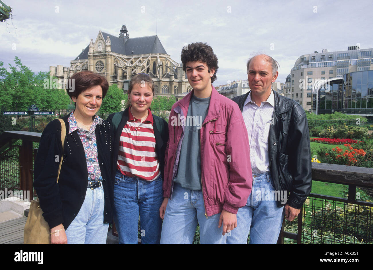 French family in Paris France Stock Photo - Alamy
