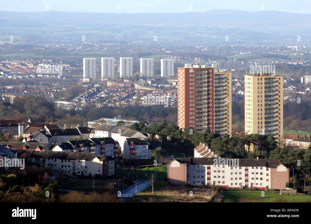 THE CITY OF GLASGOW THE CASTLEMILK AREA OF THE CITY PHOTOGRAPHED FROM ...