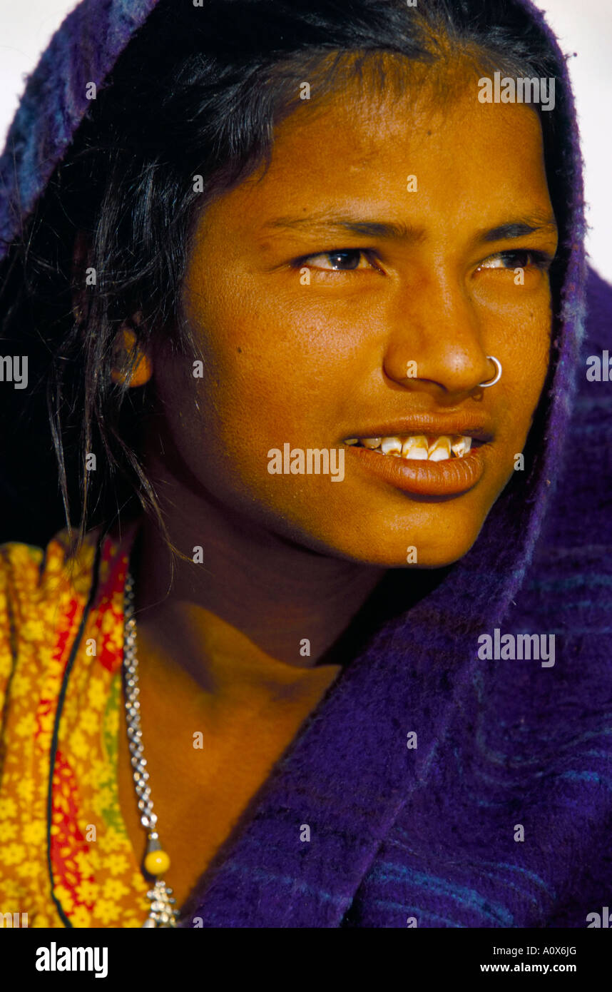 Portrait of a Rajasthani girl Pushkar Rajasthan state India Asia Stock ...