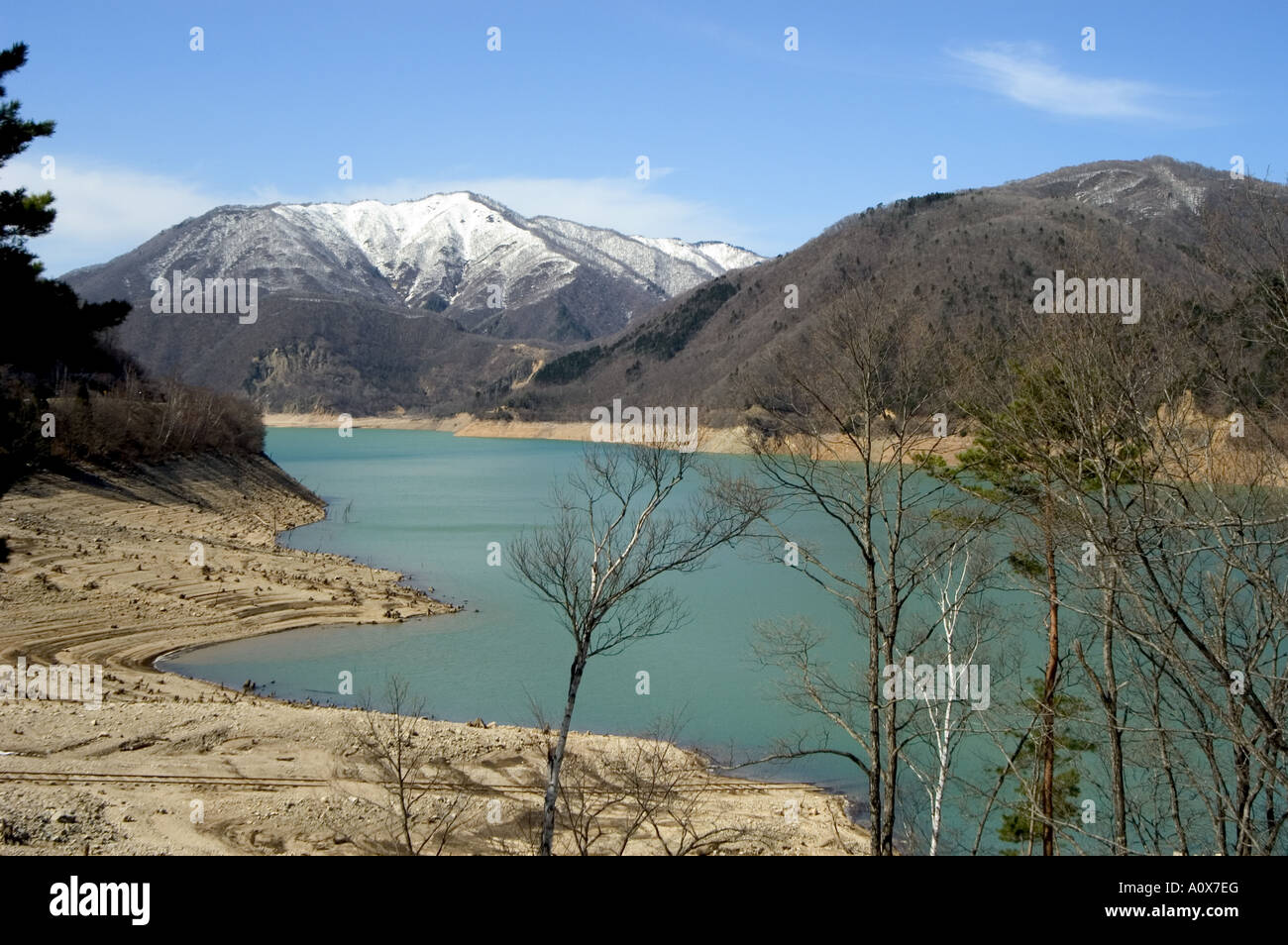 Lake and mountains Gifu prefecture Honshu island Japan Asia Stock Photo ...