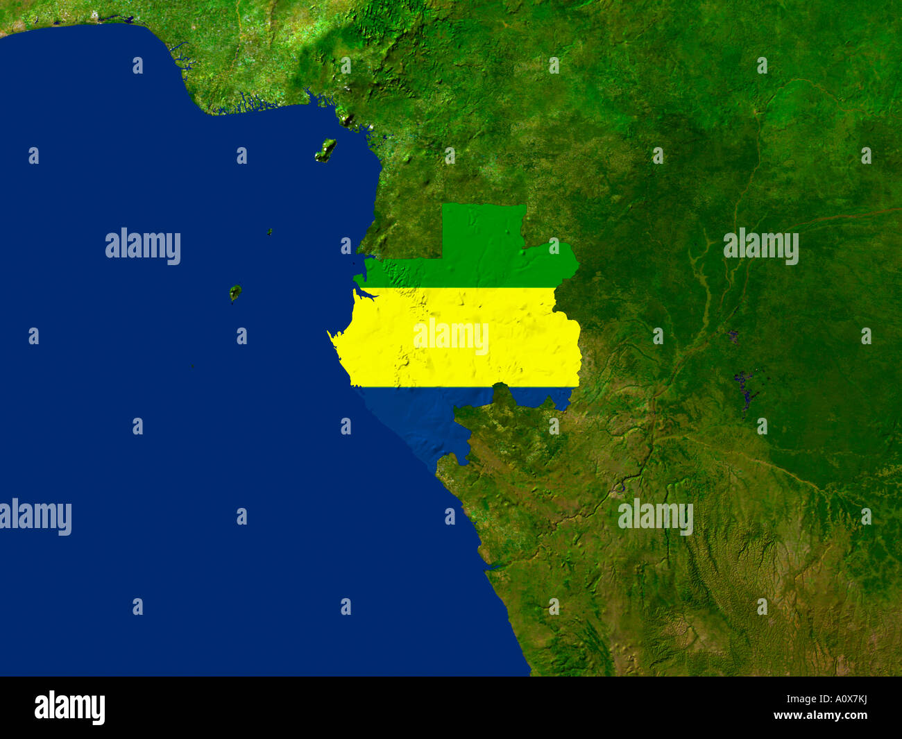 Satellite image of gabon hi-res stock photography and images - Alamy