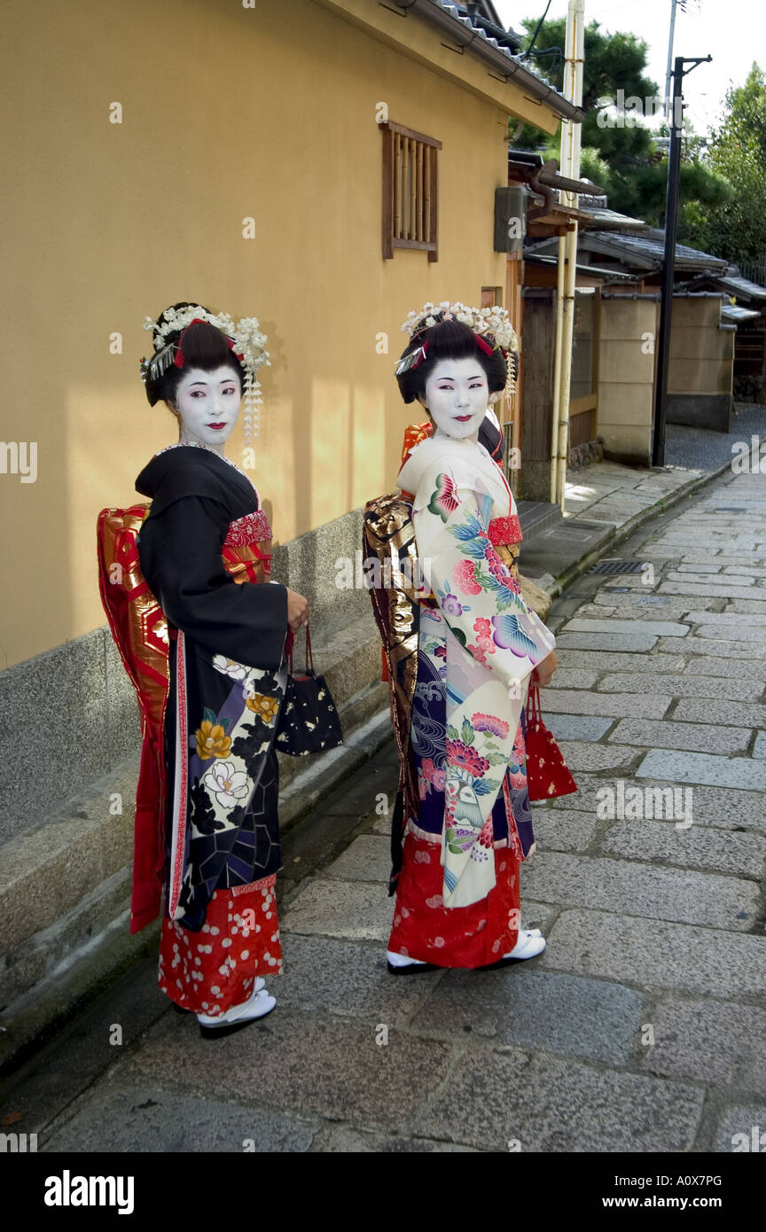 Geisha maiko trainee geisha in Gion Kyoto city Honshu Japan Asia Stock ...