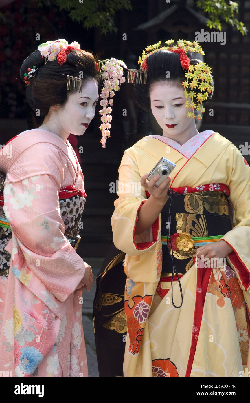 Geisha maiko trainee geisha in Gion Kyoto city Honshu Japan Asia Stock ...