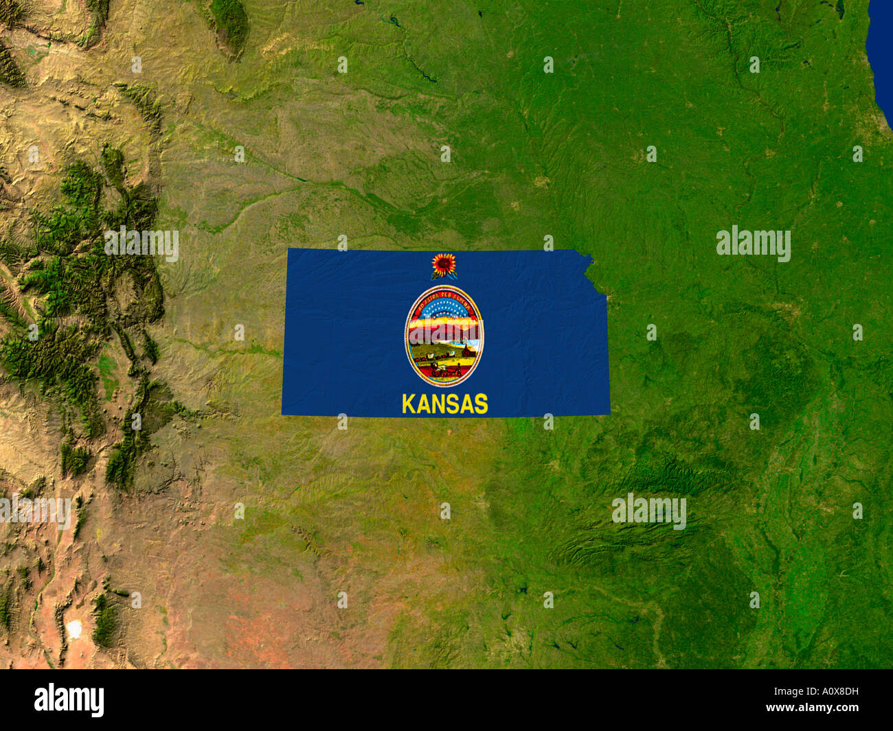 Map satellite geography kansas hi-res stock photography and images - Alamy
