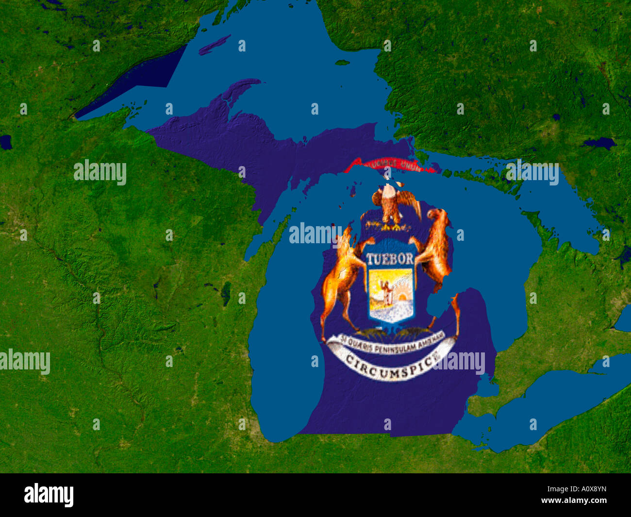 Michigan state flag hi-res stock photography and images - Alamy