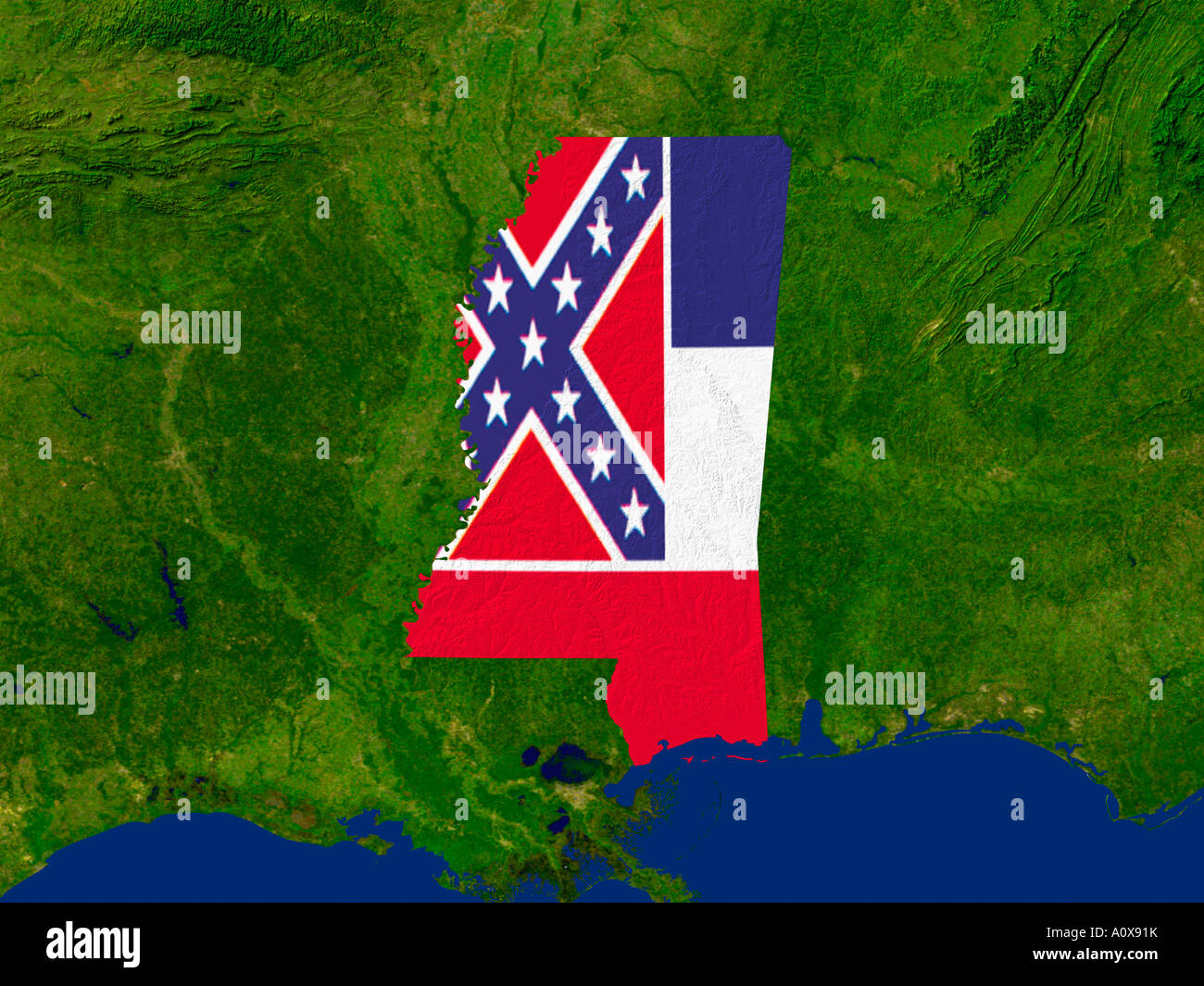 Flag in map of mississippi hi-res stock photography and images - Alamy