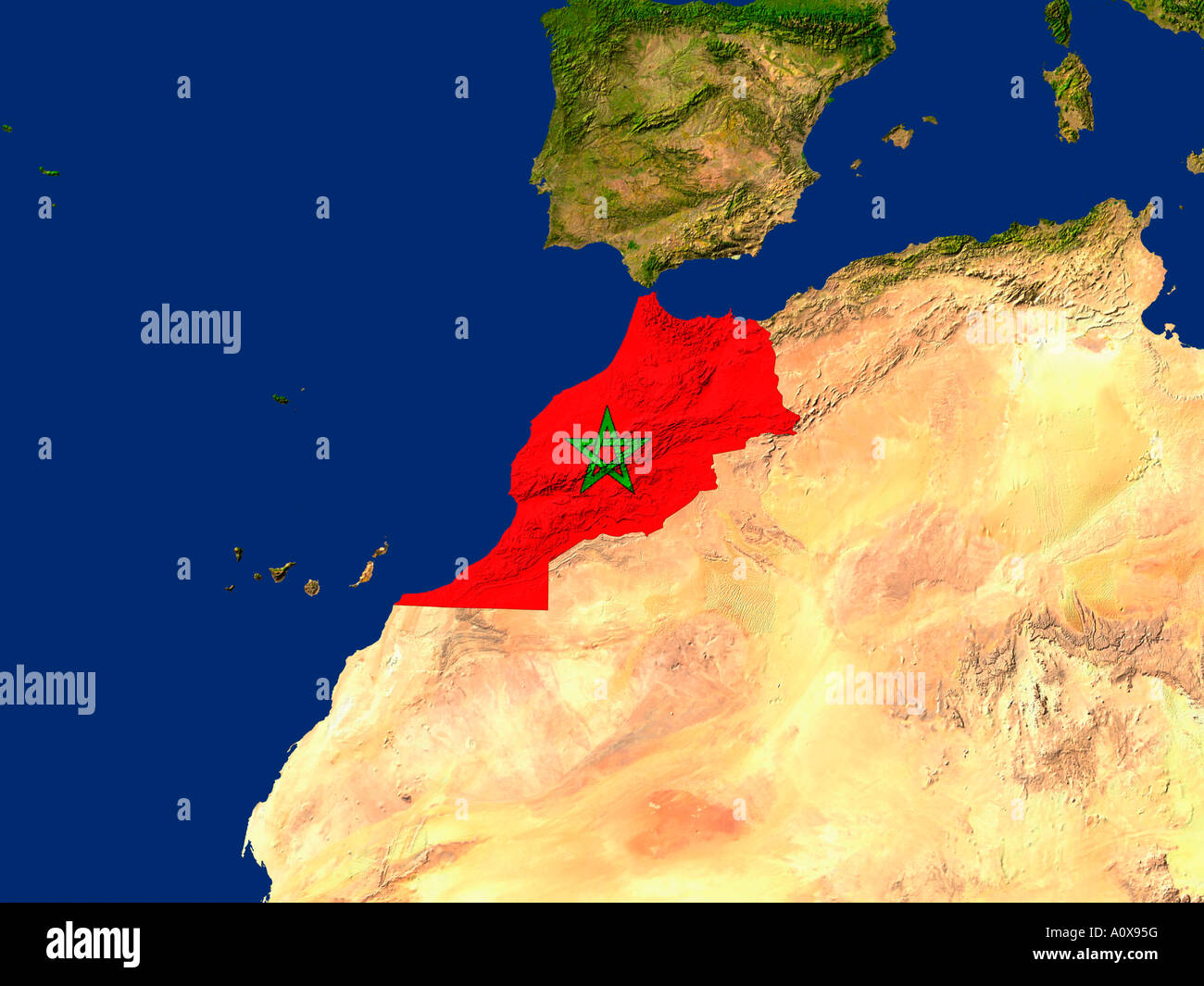 Satellite image of morocco hi-res stock photography and images - Alamy