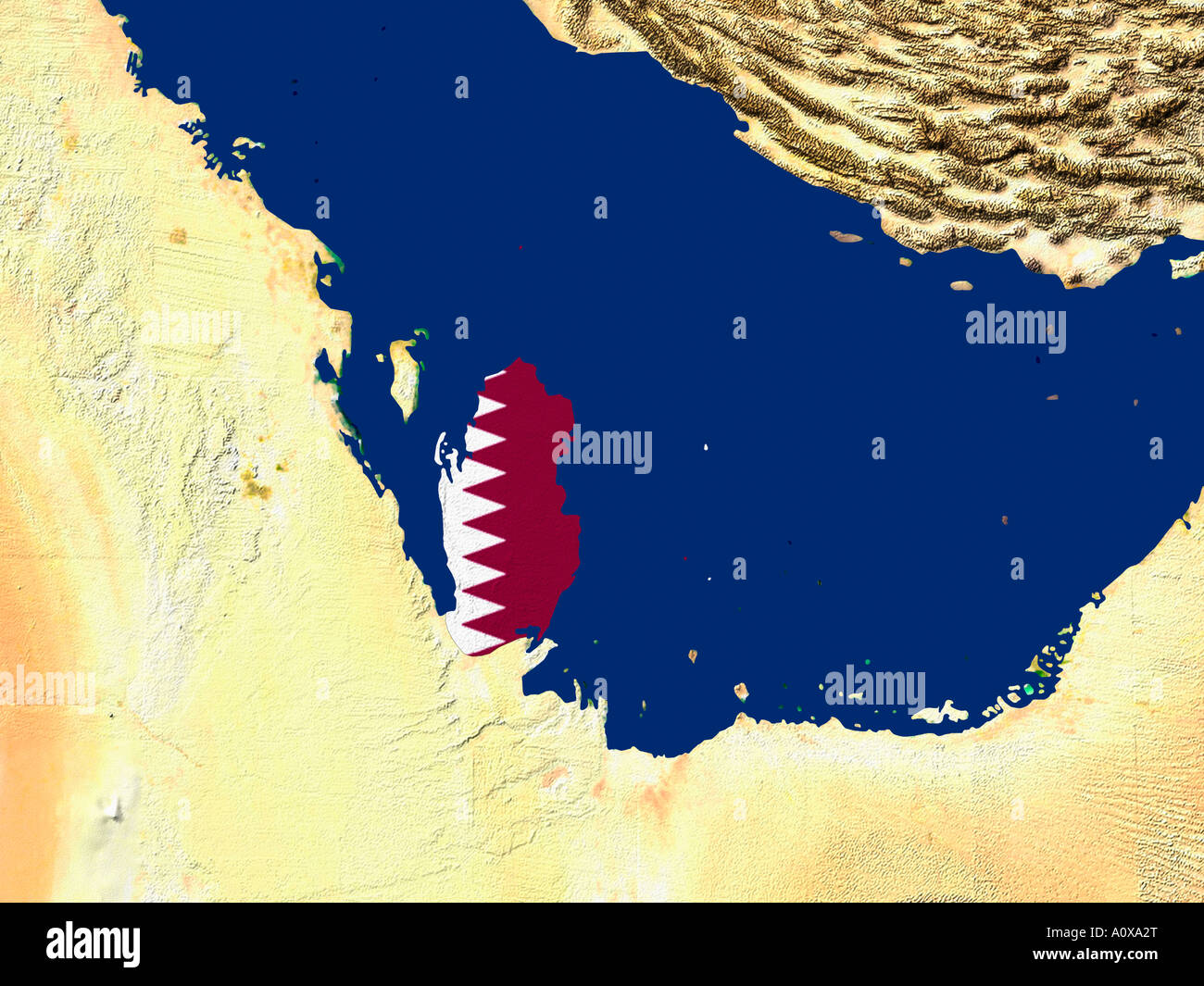 Map satellite geography qatar hi-res stock photography and images - Alamy
