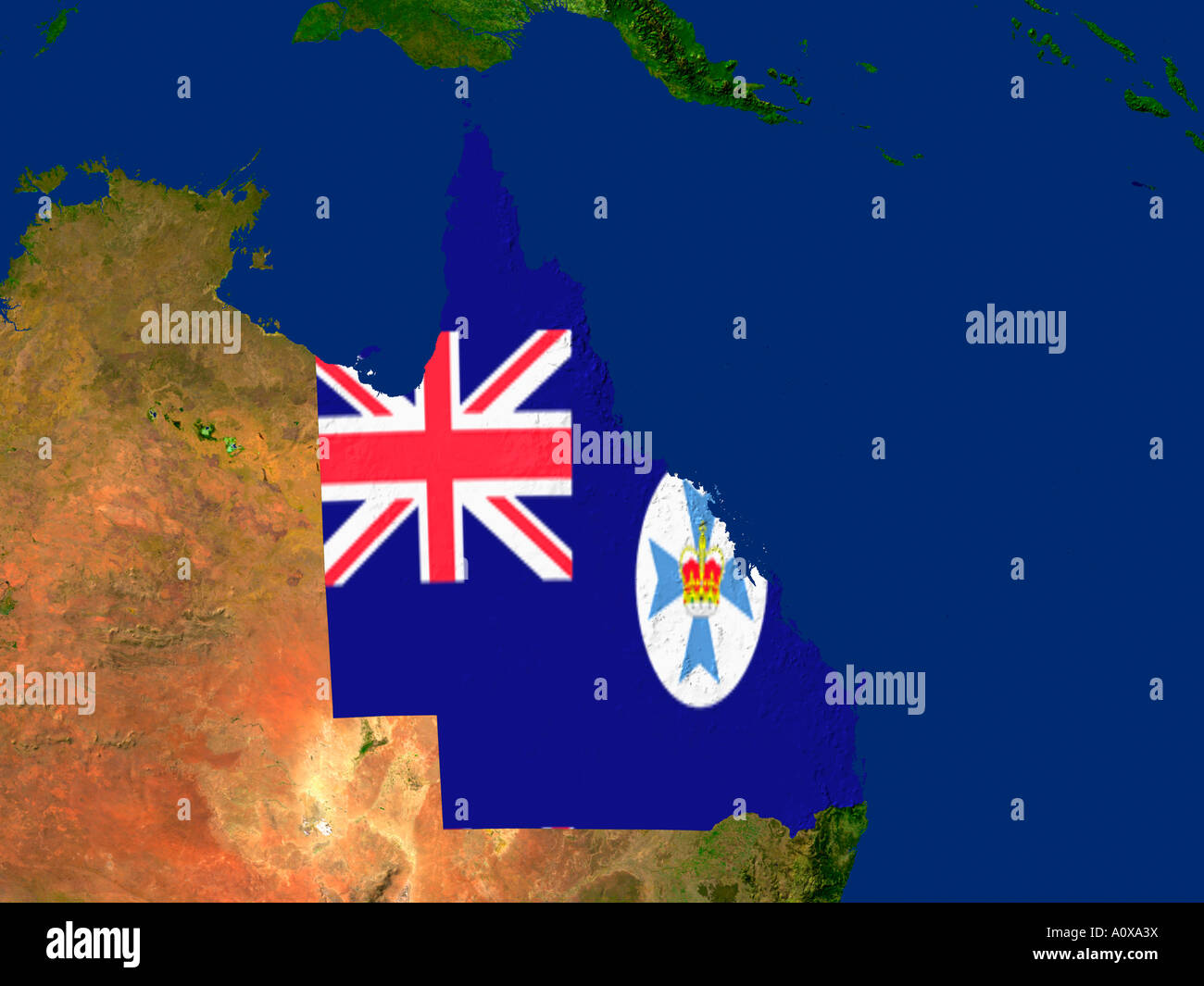 Queensland state map hi-res stock photography and images - Alamy