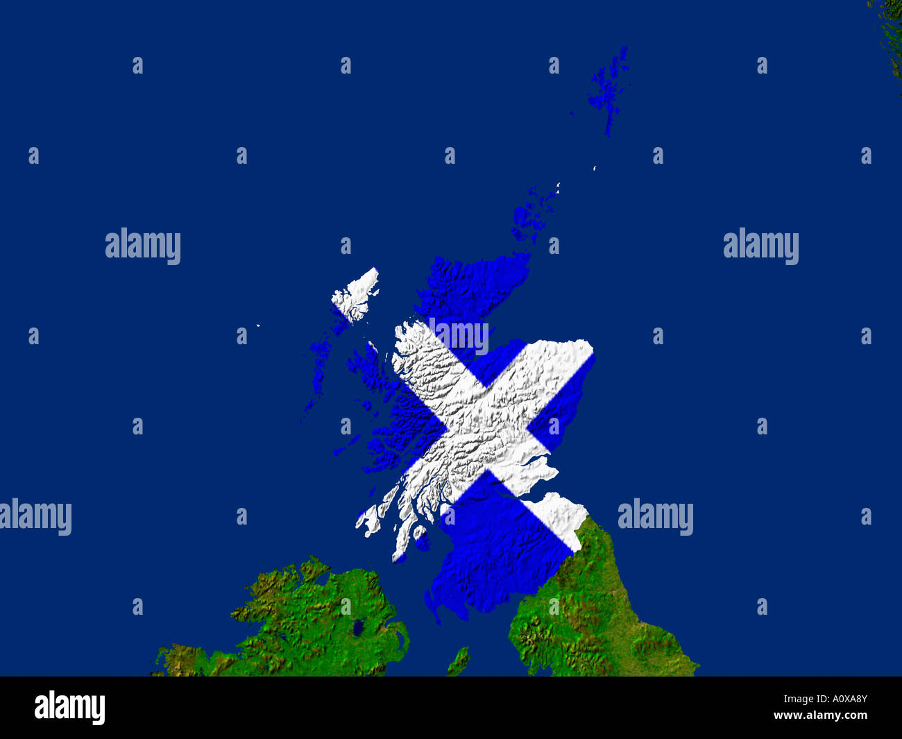 Scotland map satellite hi-res stock photography and images - Alamy