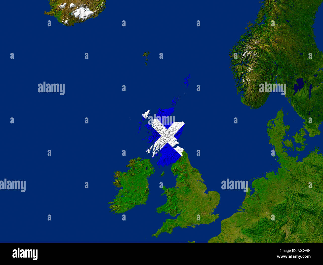 Scotland map satellite hi-res stock photography and images - Alamy