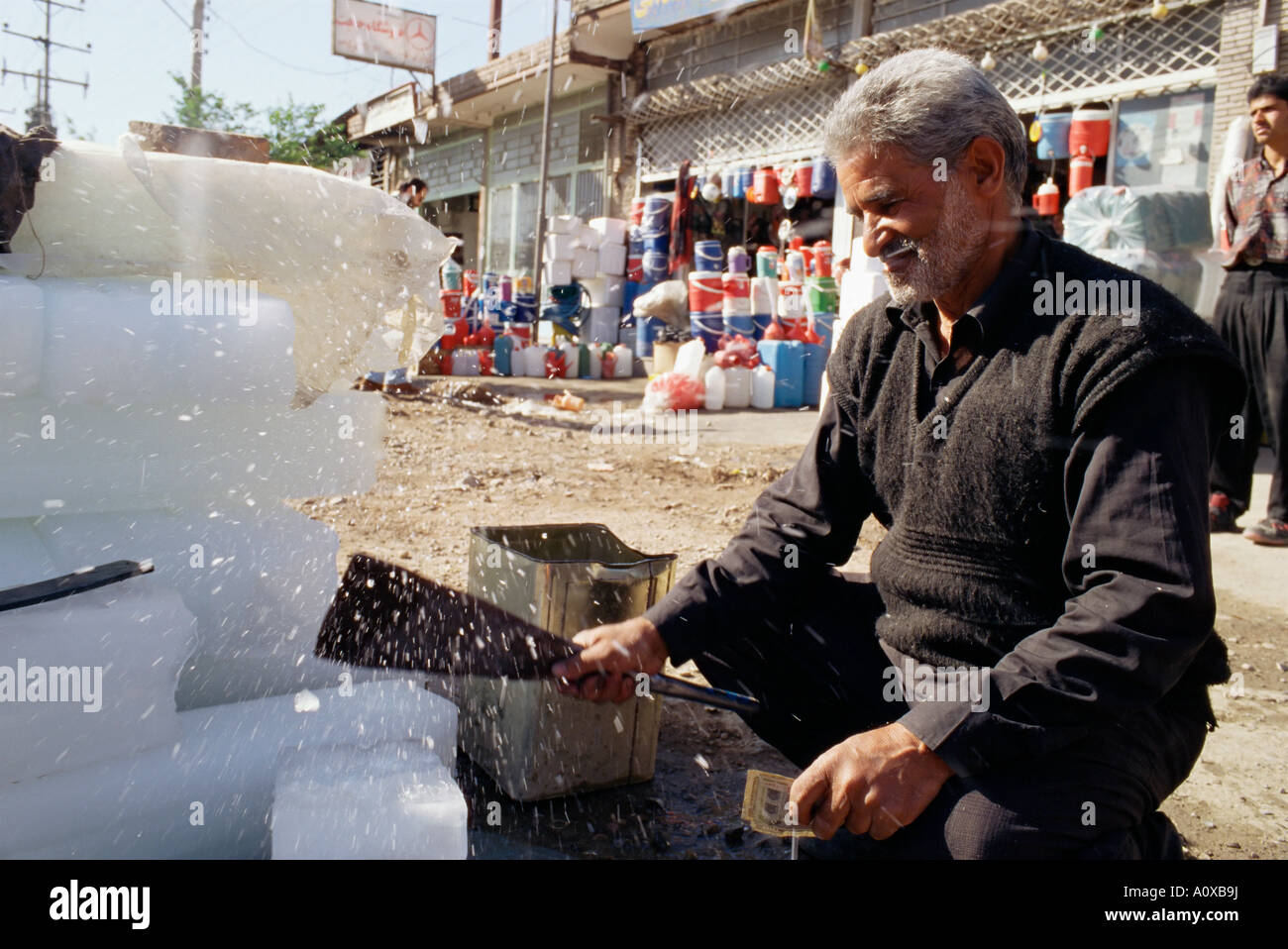 Ice seller Kerman Iran Middle East Stock Photo - Alamy