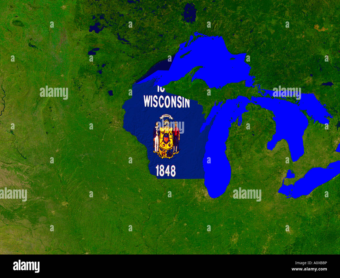 Map satellite geography wisconsin hi-res stock photography and images ...