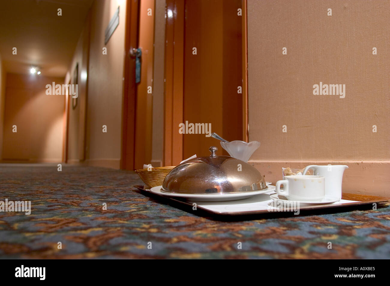 Food tray hotel corridor hi-res stock photography and images - Alamy