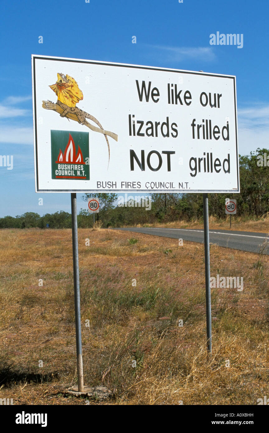 Bush fire warning sign Northern Territory Australia Pacific Stock Photo ...