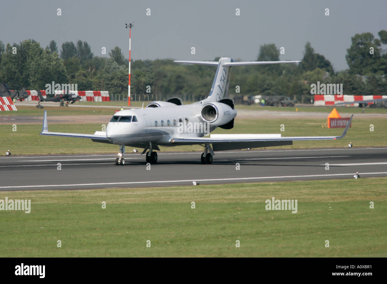 Gulfstream G450 on runway at airfield RIAT 2005 RAF Fairford ...