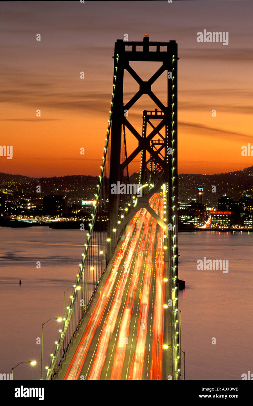 rush hour traffic and commuters on the roadway of the San Francisco Bay ...