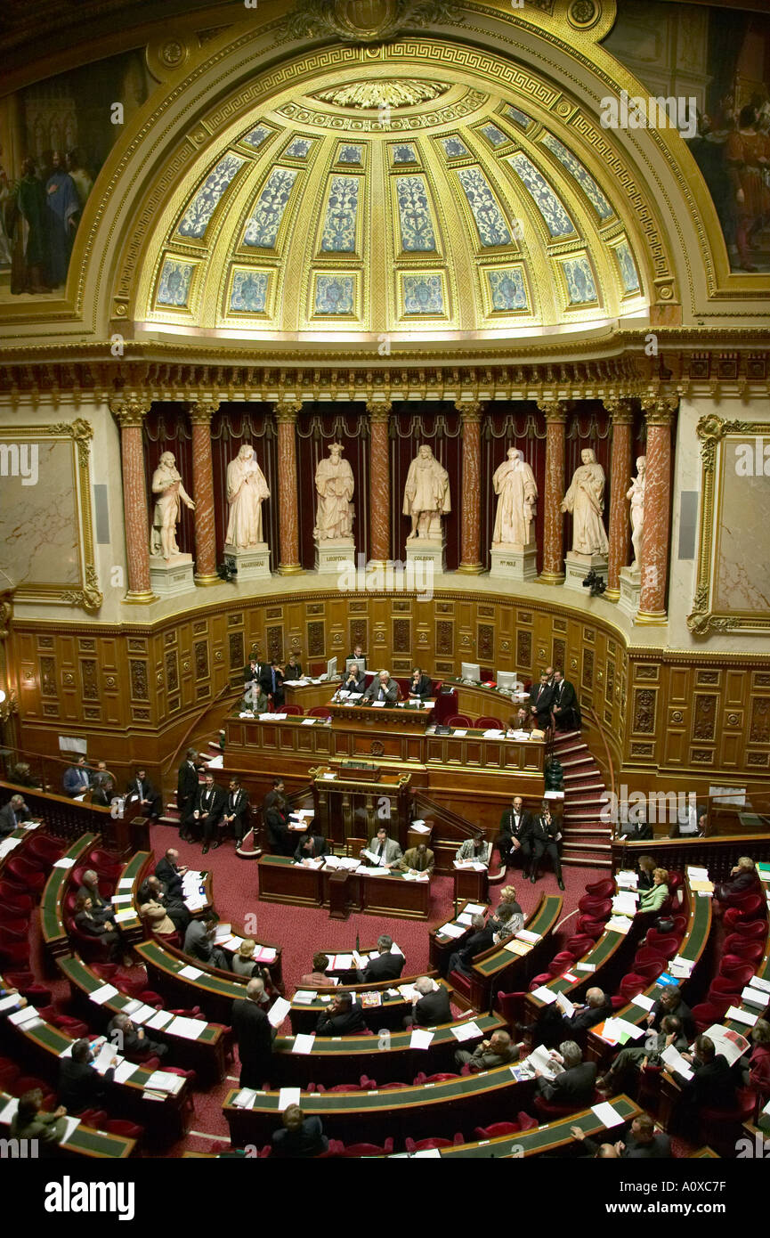French senators sit in the Senate chamber Paris France Stock Photo - Alamy