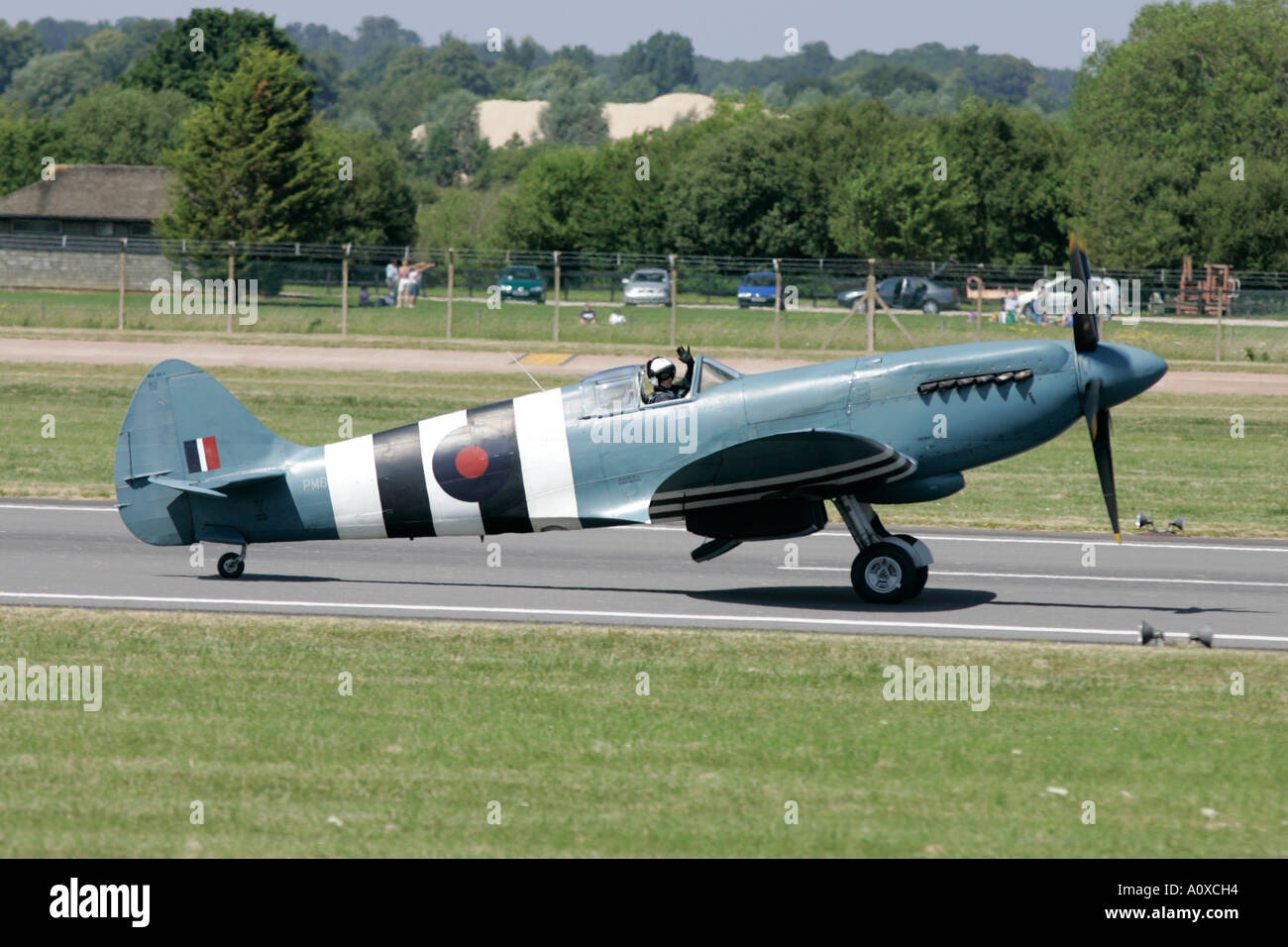photo reconnaissance Supermarine Spitfire PRXIX taxiing on runway RIAT ...