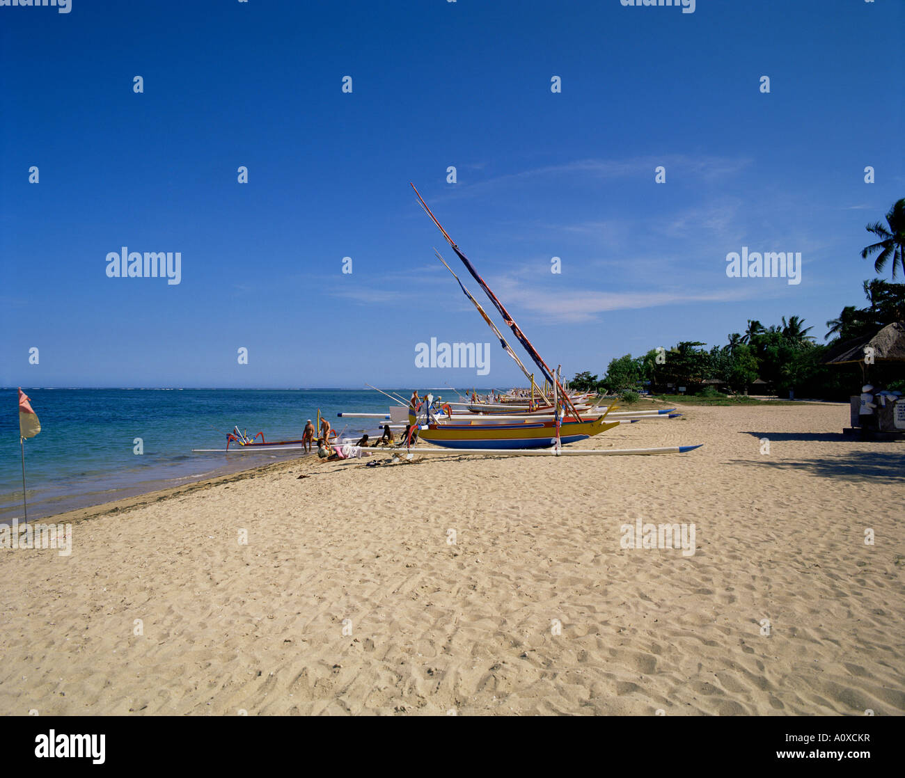 Prahu boat Sanur Beach Bali Indonesia Southeast Asia Asia Stock Photo ...