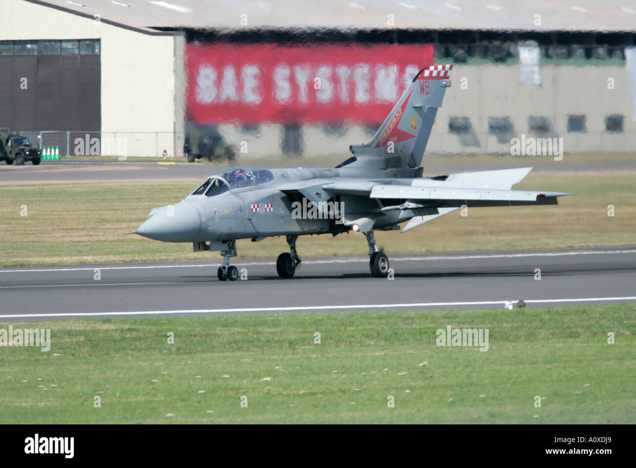 RAF Tornado F3 lands on runway at RIAT 2005 RAF Fairford ...