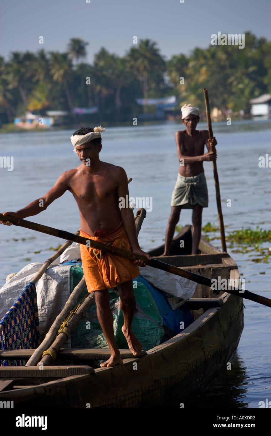 Boatmen in Backwaters, Kerala, India Stock Photo - Alamy