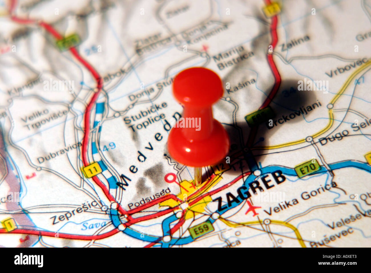 Zagreb on map hi-res stock photography and images - Alamy