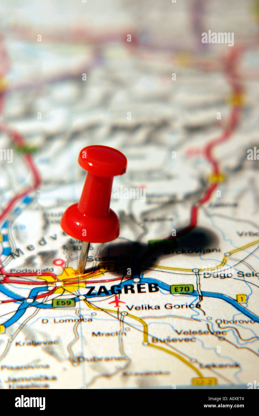 Zagreb map hi-res stock photography and images - Alamy