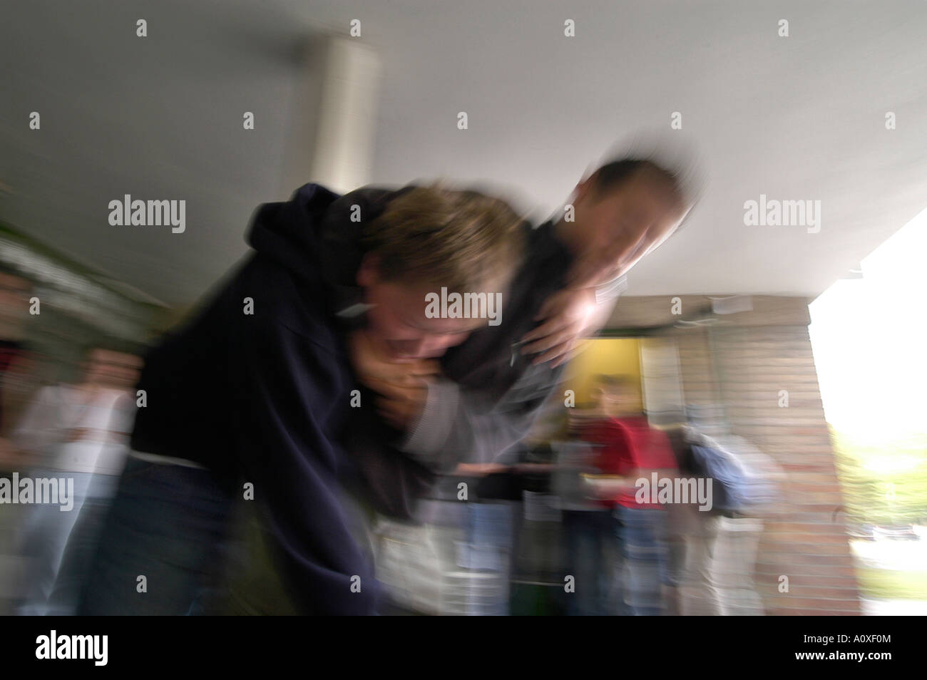 Pupils in a (staged) fight Stock Photo - Alamy