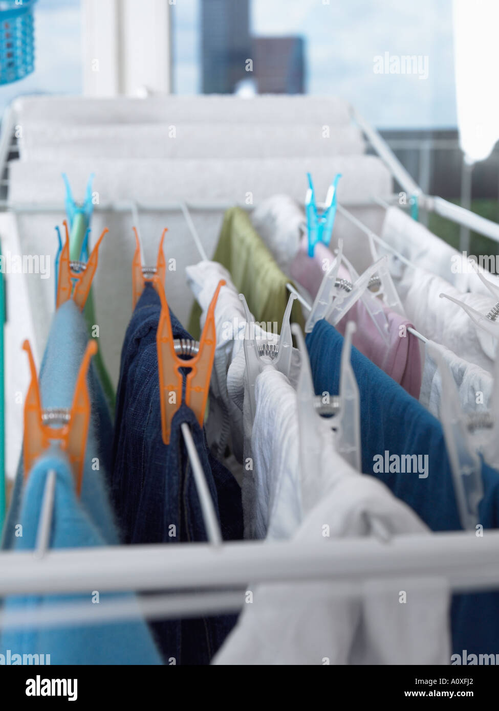 Laundry drying indoors hi-res stock photography and images - Alamy